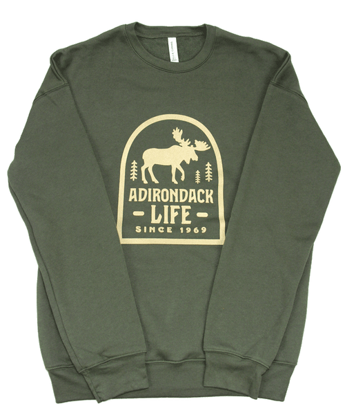Moose Olive Sweatshirt – Adirondack Life